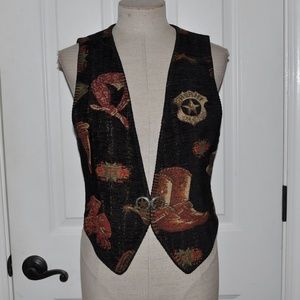 Vintage | Jackets & Coats | Vintage Longhorn Western Cowboy Tapestry ...